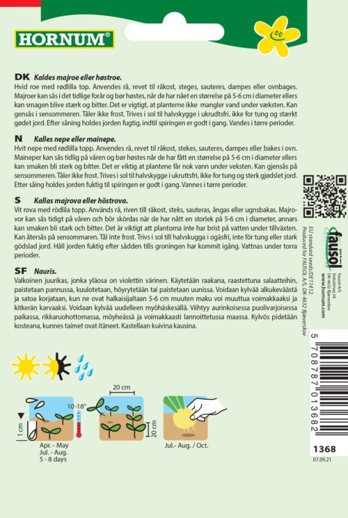 Majroefrø - Runde majroer med rødlilla top - Grøntsagsfrø